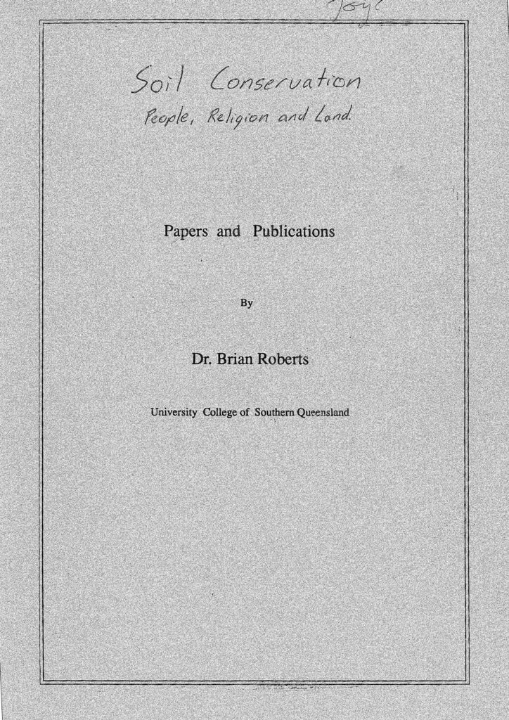 Land ethics – By Prof. Brian Roberts – Queensland Science Network